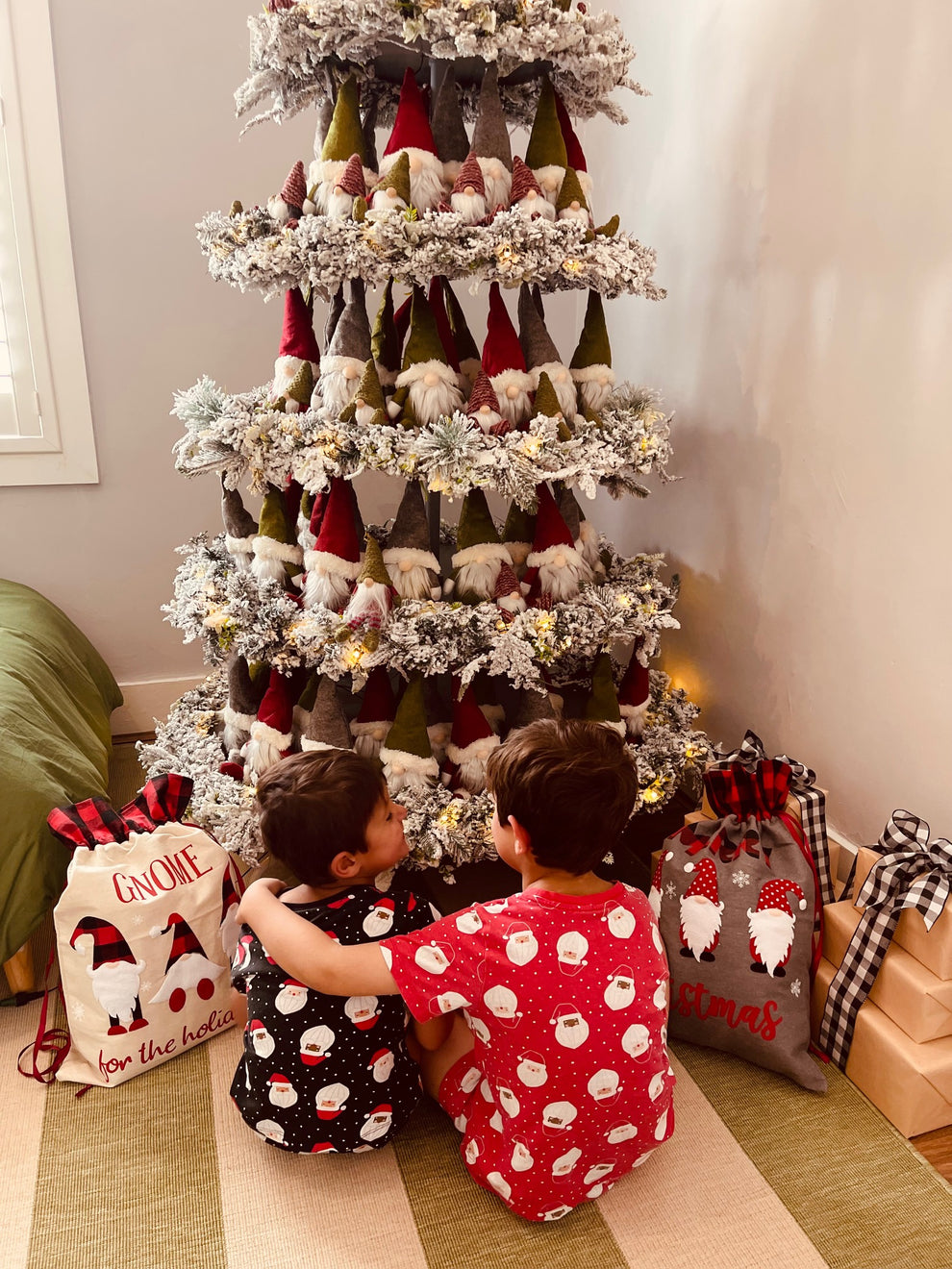 7ft Premium Multi-tiered Christmas Tree with LED Lights, Adjustable Pl ...